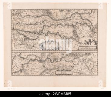 Map of a part of the course of the Rhine, De Waal and De Maas ...