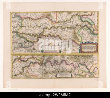 Map of a part of the course of the Rhine, De Waal and the Maas ...