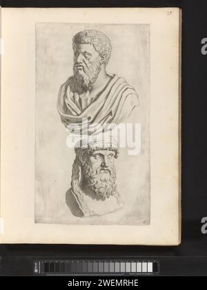 Busts of two bearded philosophers; Galleria Giustiniana del Marchese ...