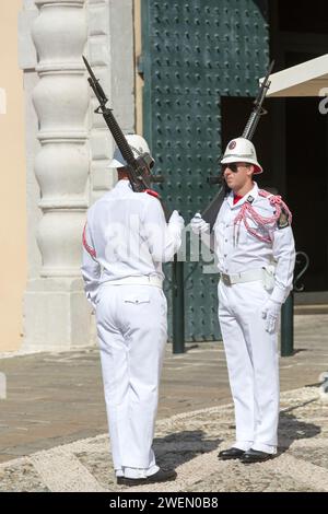 Changing of the Guard ceremony at the Prince's Palace of Monaco ...