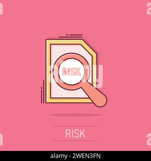 Risk level icon in comic style. Result cartoon vector illustration on ...