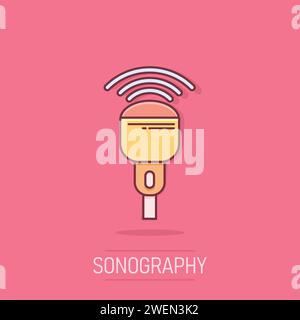 Ultrasound icon in comic style. Scanner equipment cartoon vector ...