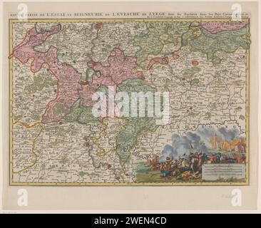 Map of the Prinsbiomse Liège, Laurens screen, 1696 - 1719 print Map of ...