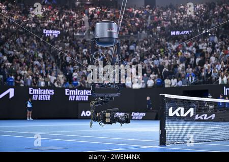 A TV television cam spidercam or Spider camera during the Australian ...