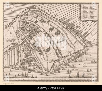 Map of Amsterdam, 1482, Pieter Hendricksz. Schut, 1662 - 1720 print Map ...