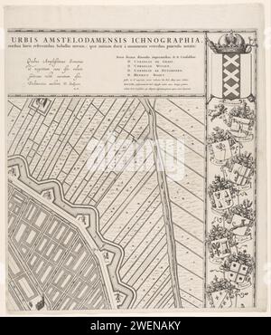 Map of Amsterdam with design for the fourth explanation, Anonymous, After Daniel Stalpaert, 1662 ...