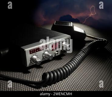 CB radio on channel 11 with lightning behind Stock Photo - Alamy