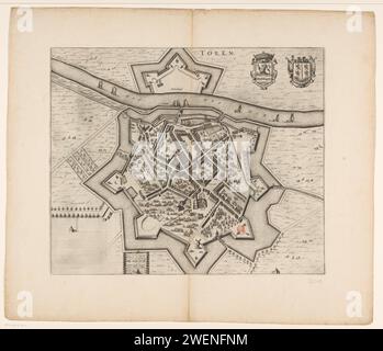 Map of Tholen in Zeeland, Anonymous, 1753 print At the bottom right a ...