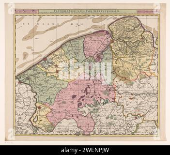 Map of a part of Flanders, Anonymous, 1677 - 1720 print Map of a part ...