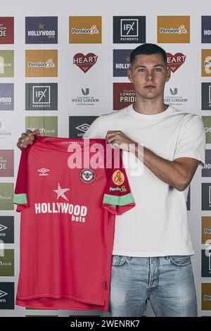 Brentford, United Kingdom, 26 January, 2024. Hákon Valdimarsson is ...