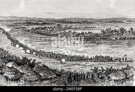 Stanley and his men comes into conflict with natives at Usukuma. Africa ...