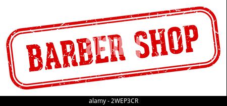 barber shop stamp. barber shop rectangular stamp isolated on white ...