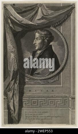 Portrait of Martinus Bucer, Gerard Valck, After Adriaen van der Werff ...