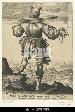 Soldier with Harquebus, 1587 - 1595 print A soldier with a gun ...