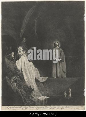 Raising Lazarus, Christ stands with folded hands at the grave of the ...