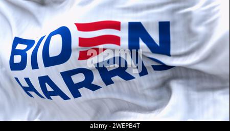 Wilmington, US, Dec. 22 2023: Close-up of Biden Harris 2024 ...