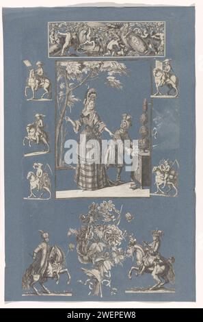 Collage of cut out prints stuck on album magazine of Blauw Paper, c ...