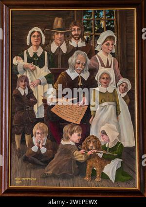Painting of Roger Conant and his family leaving All Saints Church Stock ...