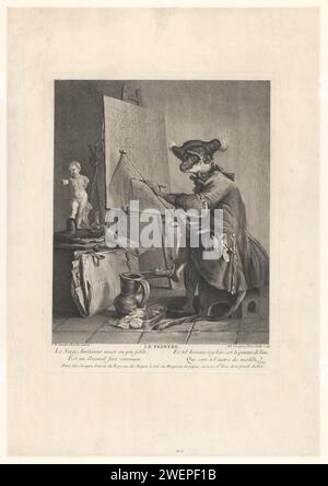 The Monkey Painter, 1743 Stock Photo - Alamy