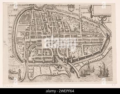 Map of Rotterdam, Anonymous, 1612 print paper etching maps of cities ...