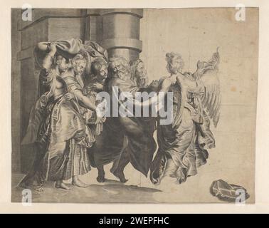 Lot and his daughters, in or after c. 1620 - 1630 drawing Zwolle paper ...