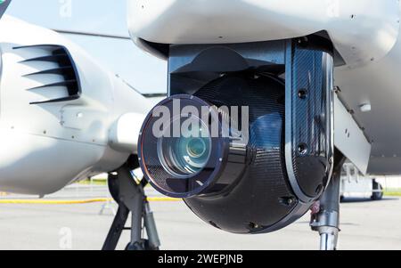 Camera sensor pod under a surveillance aircraft Stock Photo - Alamy