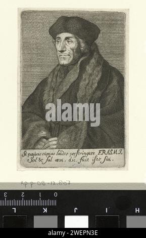 Portrait of Erasmus, Erasmus, half-length, with fur-trimmed cloak ...
