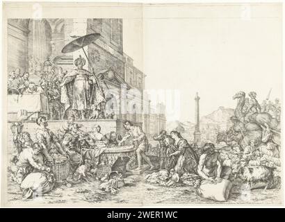 Jozef divides the grain in Egypt, Anne Claude Philippe Caylus, After ...