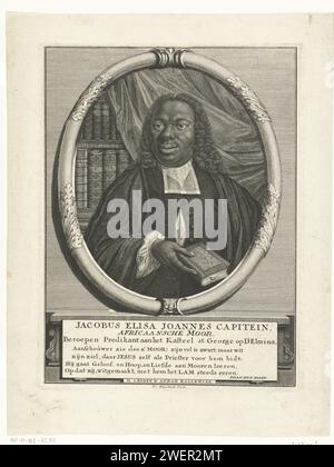 Portrait of pastor Jacobus Elisa Johannes Capitein, Pieter Tanjé, after ...