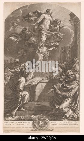 Ascension of Mary, Michel Dorigny, After Simon Vouet, 1647 print paper engraving / etching the ...