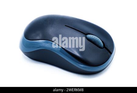Black gamer pc mouse side view isolated on white studio background ...