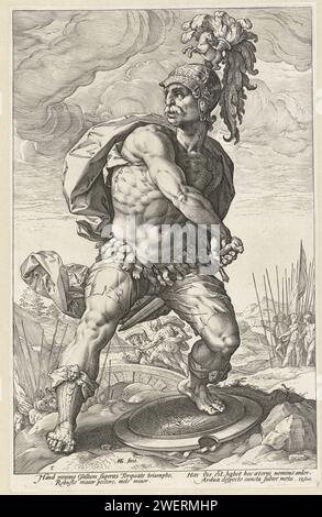 Titus Manlius, 1586 print The hero Titus Manlius Torquatus, while ...