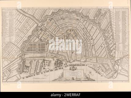 Map of Amsterdam, Cornelis van Baarsel, 1798 print paper etching / engraving maps of cities ...