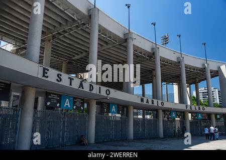 Main entrance gate of Jornalista Mario Filho stadium (AKA Maracana ...