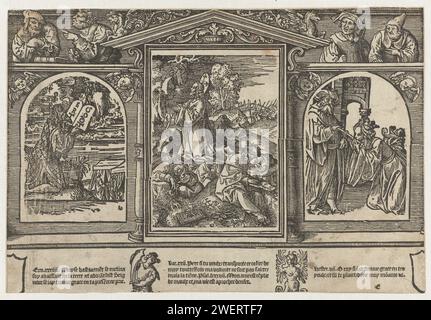 Christ on the Mount of Olives, Moses and Esther before Ahasuerus Lower ...
