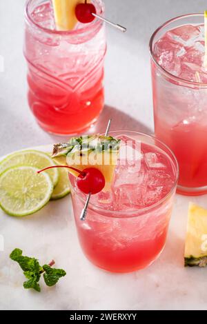 Singapore Sling cocktails Stock Photo - Alamy