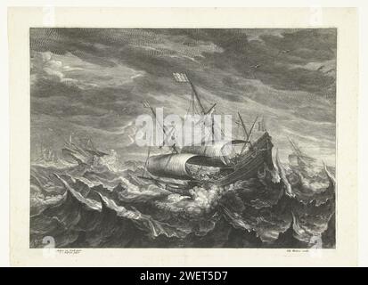 Ships at sea with high waves Stock Photo - Alamy