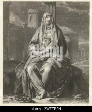 Treurende Maria, Gerard Edelinck, after Philippe de Champaigne, 1666 ...