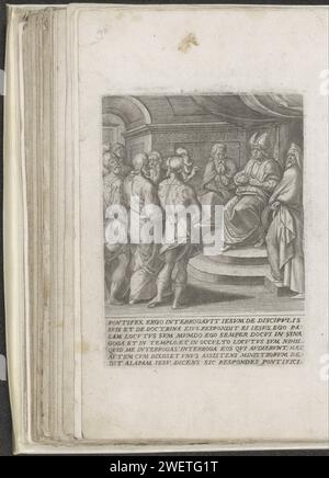 Trial of Christ by high priest Kaja pas, 1618 print Christ is led by ...
