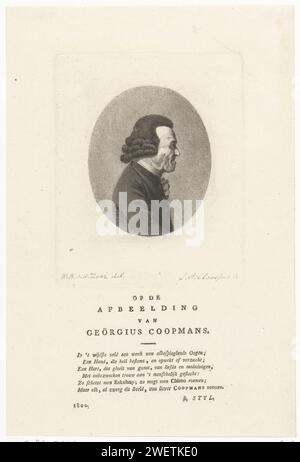 Portrait of the doctor Georgius Coopmans. Under the portrait a fresh ...