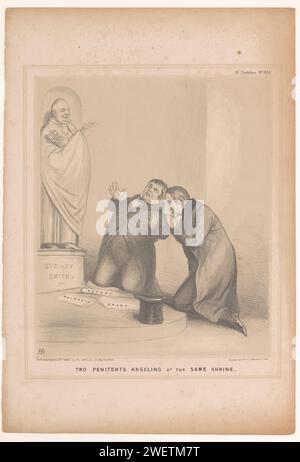 Cartoon with Prime Minister Peel as a penitent, Doing penance (title on ...