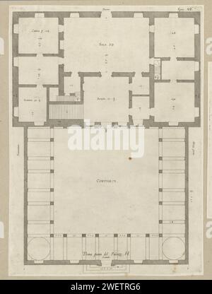 Map of the ground floor of the Villa Grimaldi in Genoa, Nicolaes ...