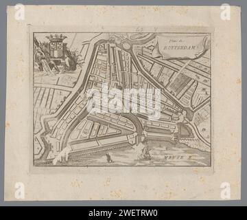 Map of Rotterdam, Anonymous, 1650 - 1700 print paper etching ...