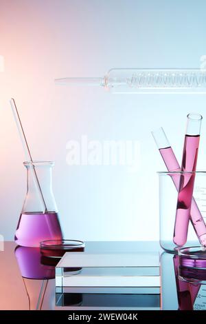Laboratory glassware containing colorful liquid Stock Photo - Alamy