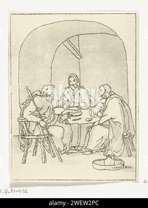 Meal in Emmaus, Anthonie van den Bos, after Unknown, 1778 - 1838 print ...