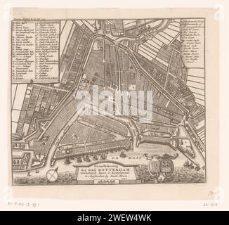 Map of Rotterdam, Anonymous, 1742 print paper etching / engraving maps ...