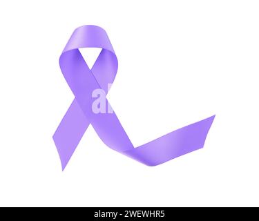 Lavender awareness ribbon isolated on white background, element Stock ...