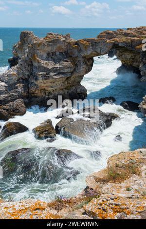 Tyulenovo rock arch on Black sea coast in Bulgaria Stock Photo - Alamy