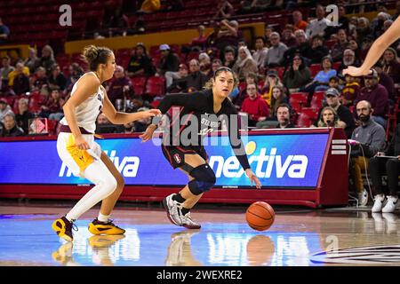 Stanford Cardinal guard Talana Lepolo (10) drives toward the basket in ...