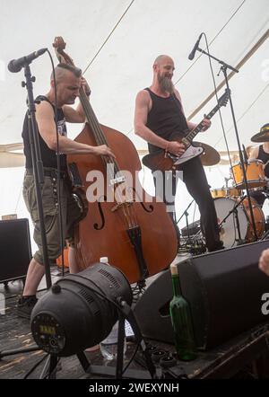 The band plays acoustic instruments Stock Photo - Alamy